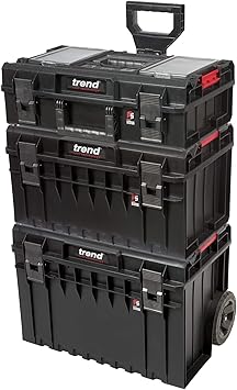 Trend 91L Pro Storage System Modular 3 Piece Cart & Case Set, Water and ...