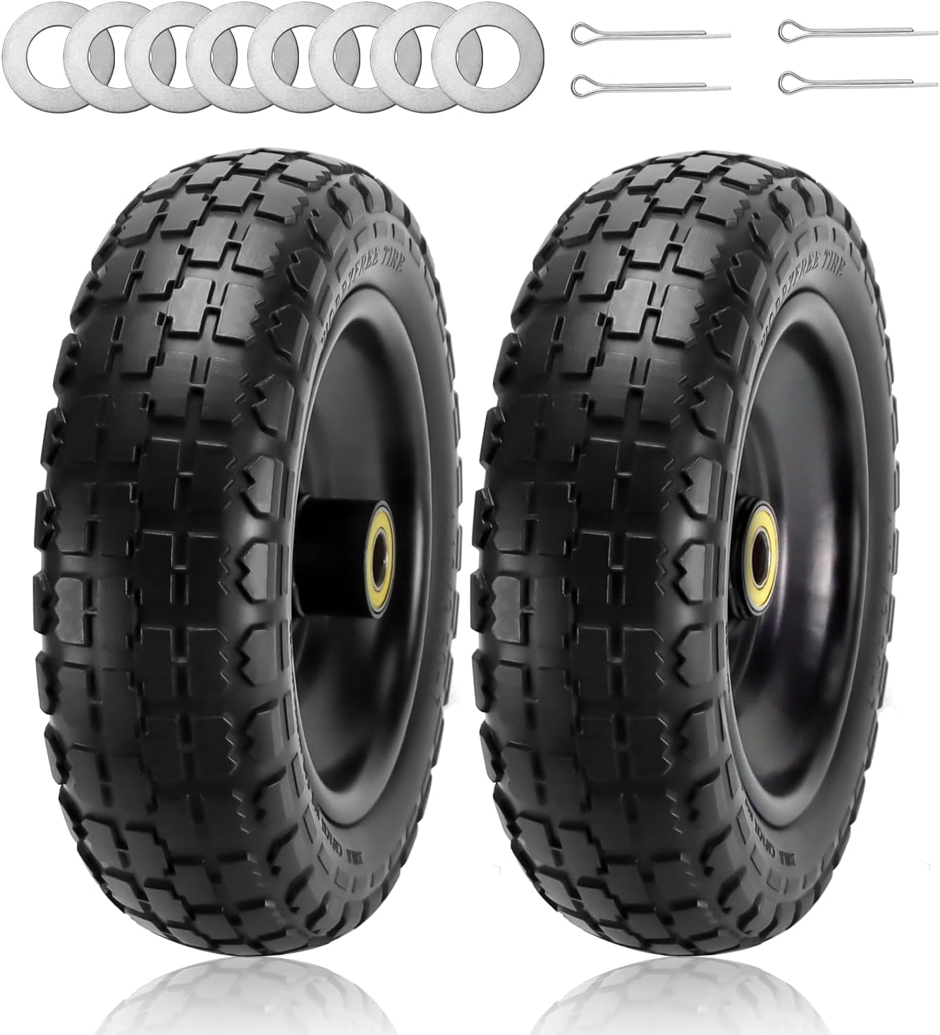 Amazon.com : Gorilla Carts 13 Inch No-Flat Replacement Wheels, Heavy ...