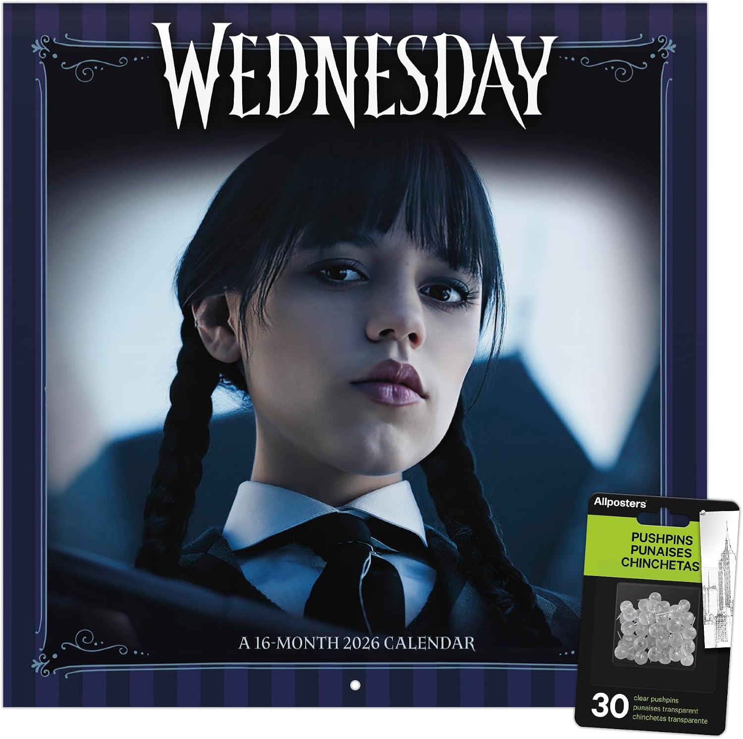 2026 Wednesday Wall Calendar & Push Pins