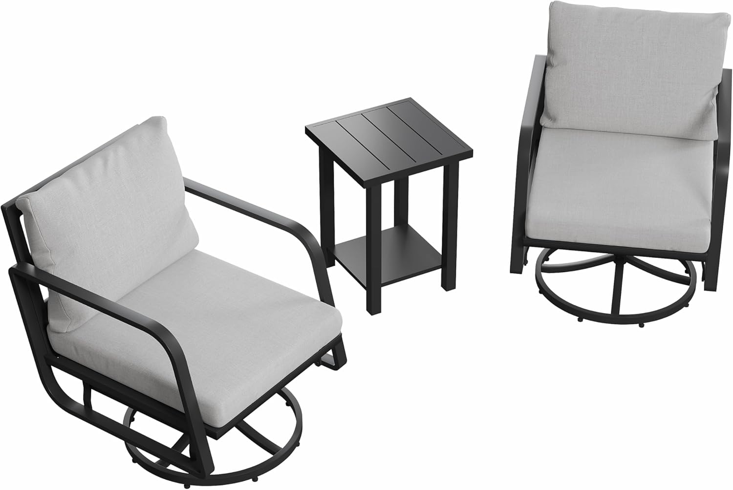 Amazon.com: Patio Chairs Swivel Rocker Sets: 3-Piece Aluminum Alloy ...