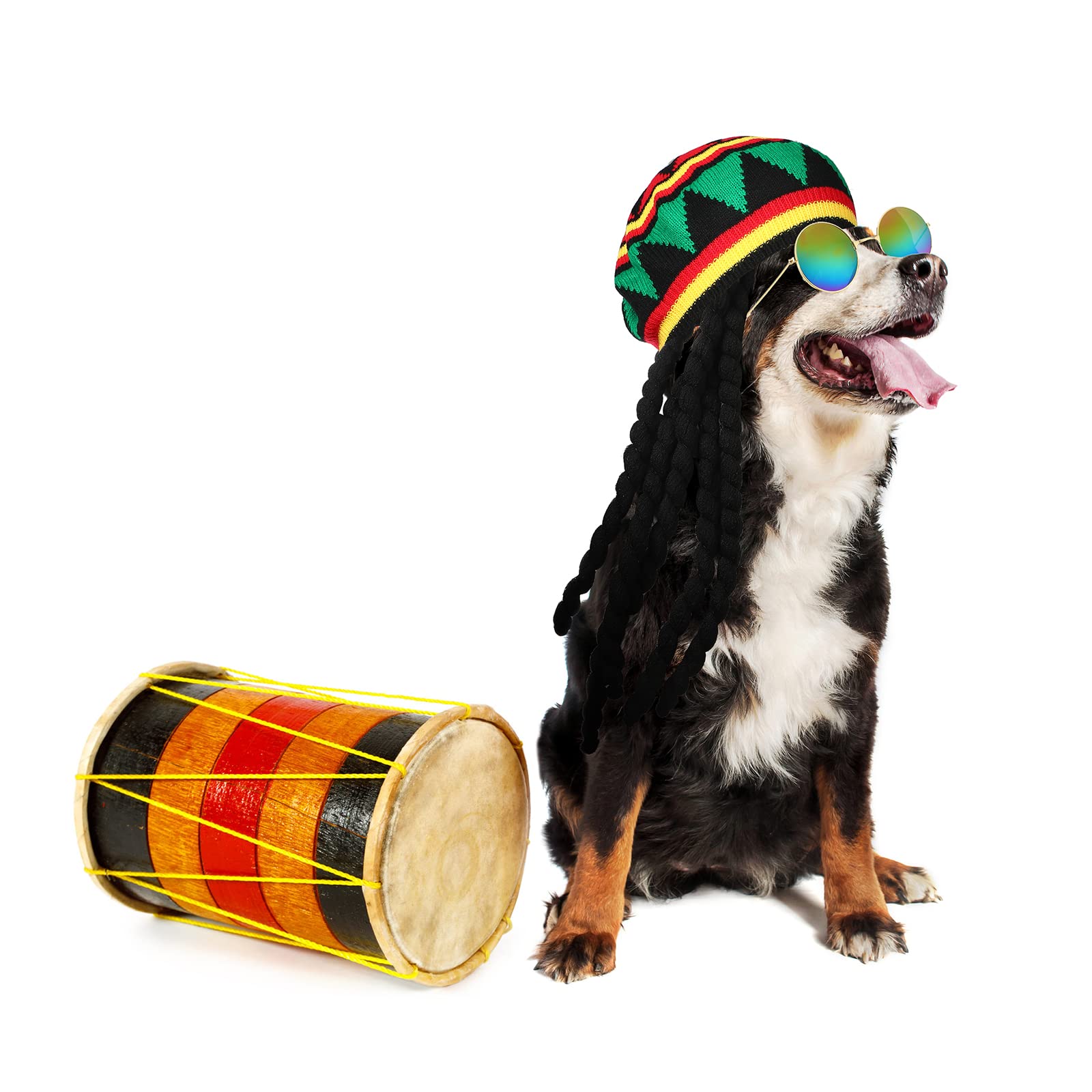 Boyiee Rasta Music Costumes Kit, 3 Pcs, Reggae Hat with Black ...