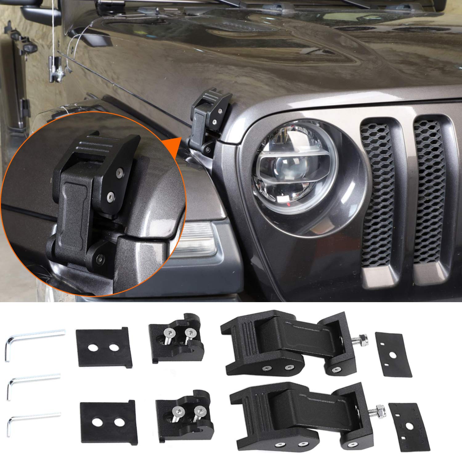 Snapklik.com : Solid Steel Hood Catch Latches For 2018 2019 2020 2021 ...