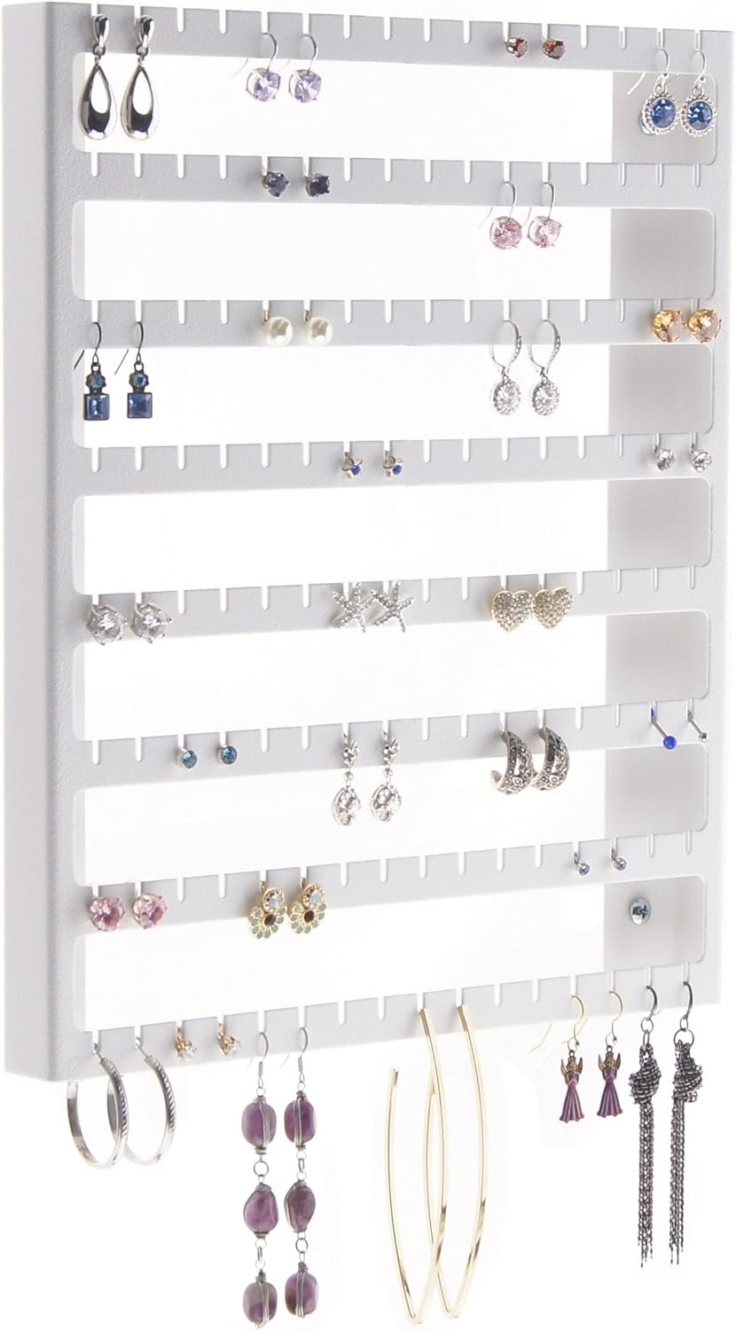 Amazon.com: Angelynn's Wall Mounted Earring Holder Organizer for Post ...