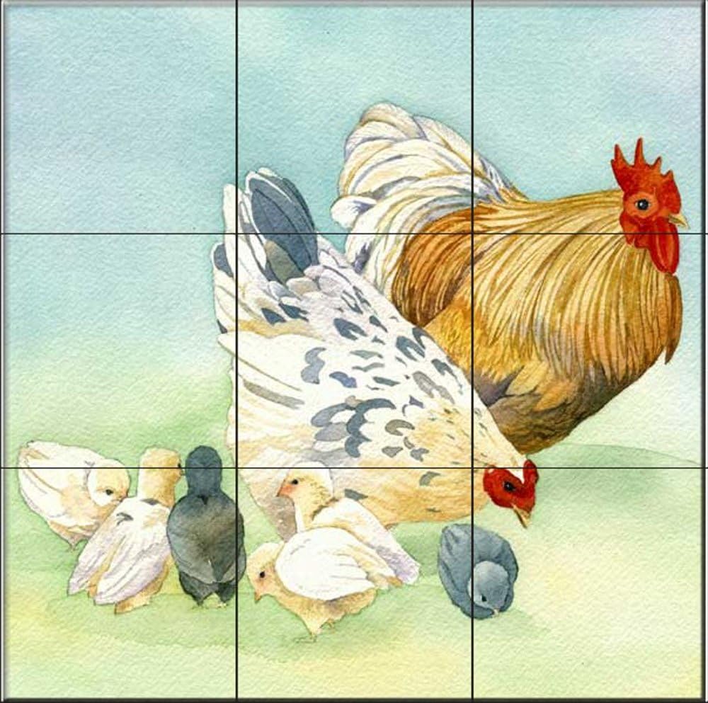 Ceramic Backsplash Tile Mural Rooster Hen Chicken Kitchen/Bathroom ...