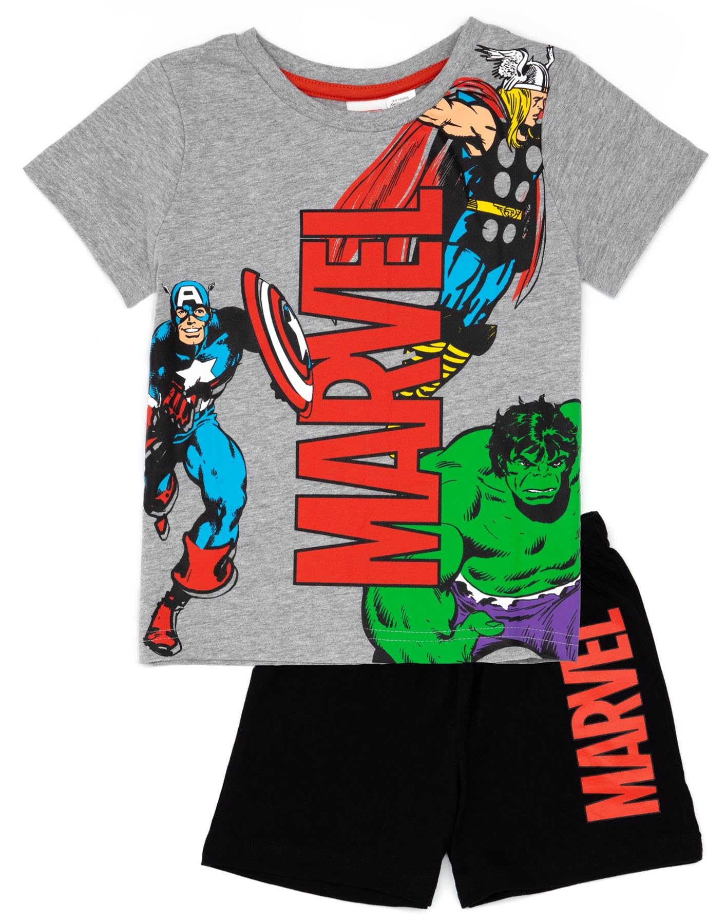 Amazon.com: Marvel Boys Pyjama Set | Kids Superhero Grey & Black T ...