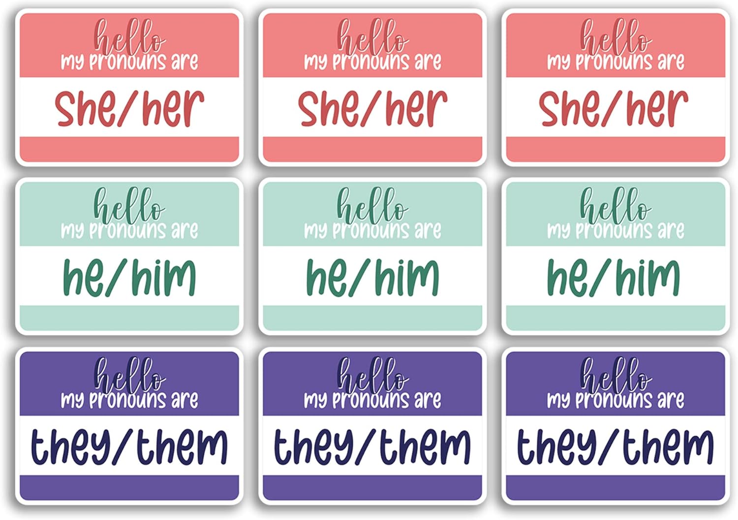 A5 Sticker Sheet My Pronouns are Vinyl Stickers - She/Her He/Him They/Them Pride Gender Identify ...