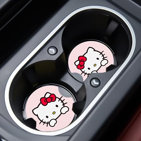 Amazon.com: Car Cup Holder Coaster for Hello Kitty 2.75 Inch Cup Holder ...