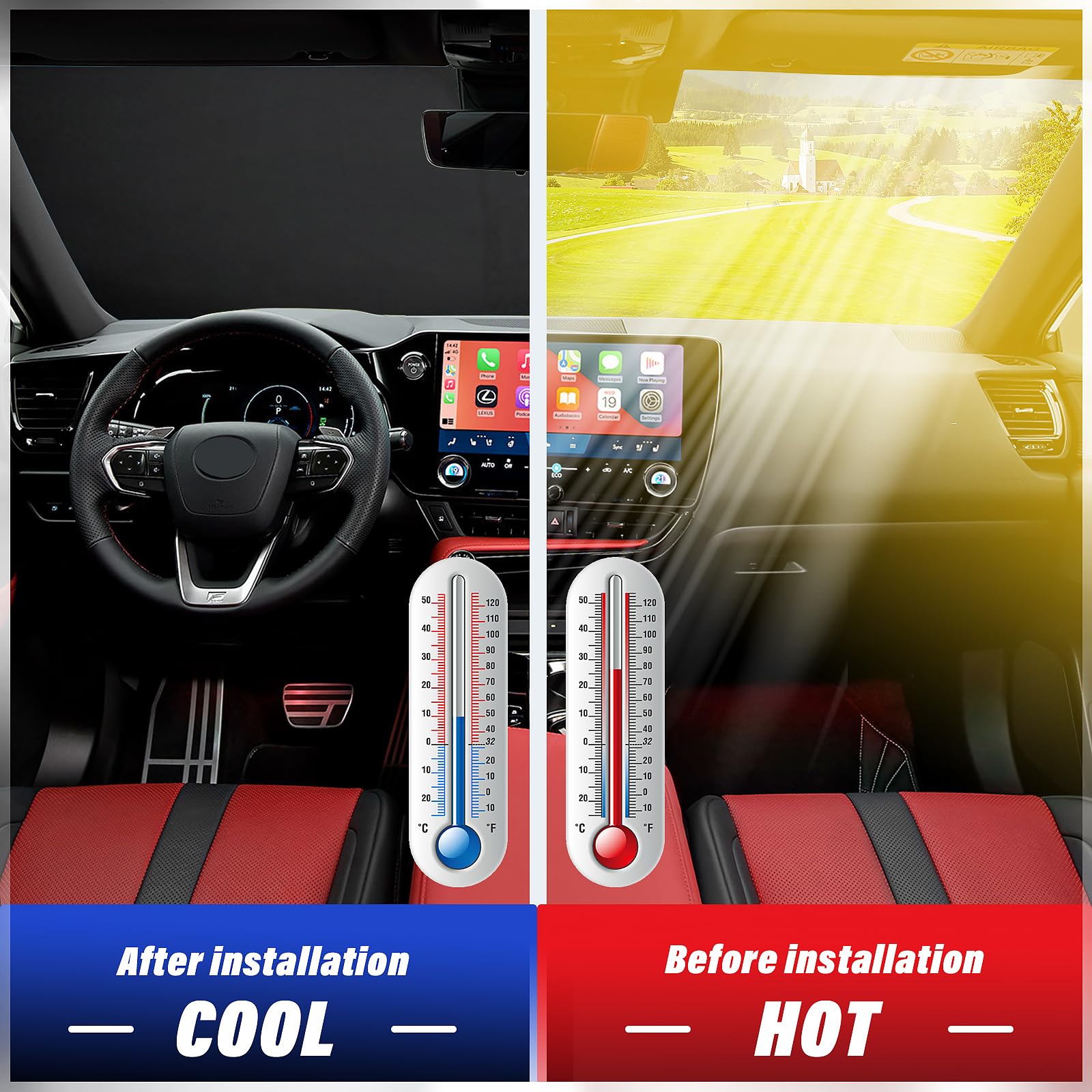 Snapklik.com : Windshield Sunshade For Lexus NX 2022-2024 2025 NX250 ...