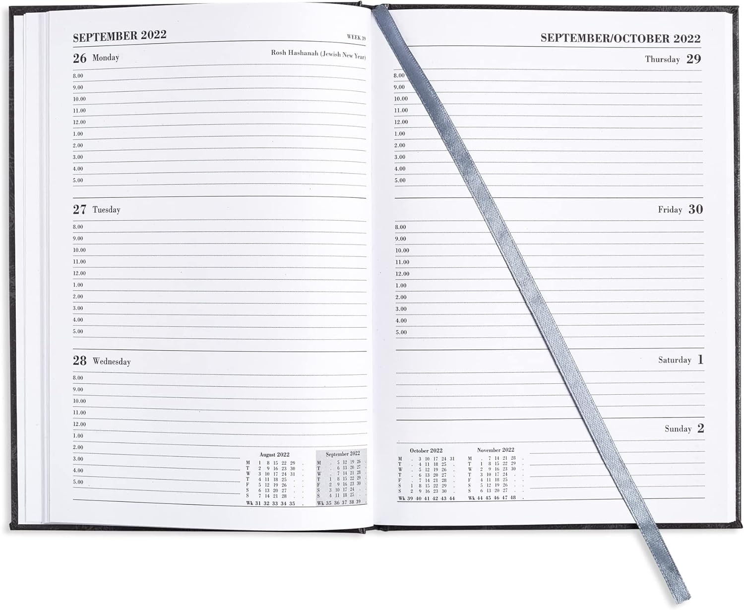 A5 Charcoal Academic Diary 2022-2023 Week to View Mid Year Planner with ...