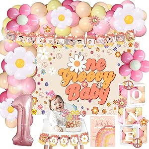 Amazon.com: 125 PCs Groovy One Party Decorations, Fiesec One Groovy ...
