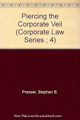 Piercing the Corporate Veil : Presser, Stephen B.: Amazon.co.za: Books