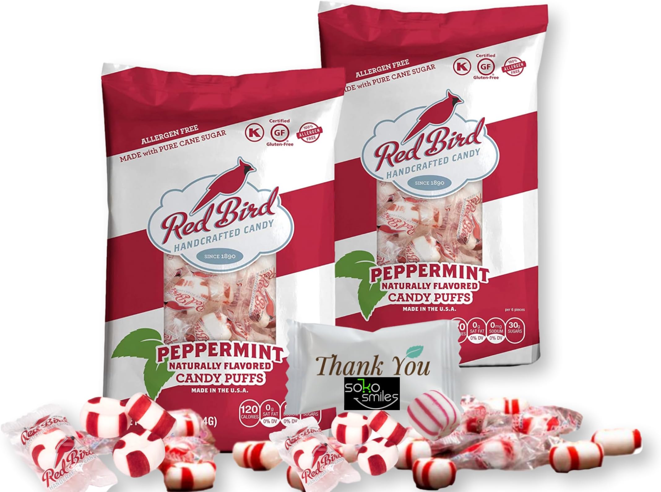 Amazon.com : Bob's Red & White Sweet Stripes Peppermint Soft Mint Candy ...