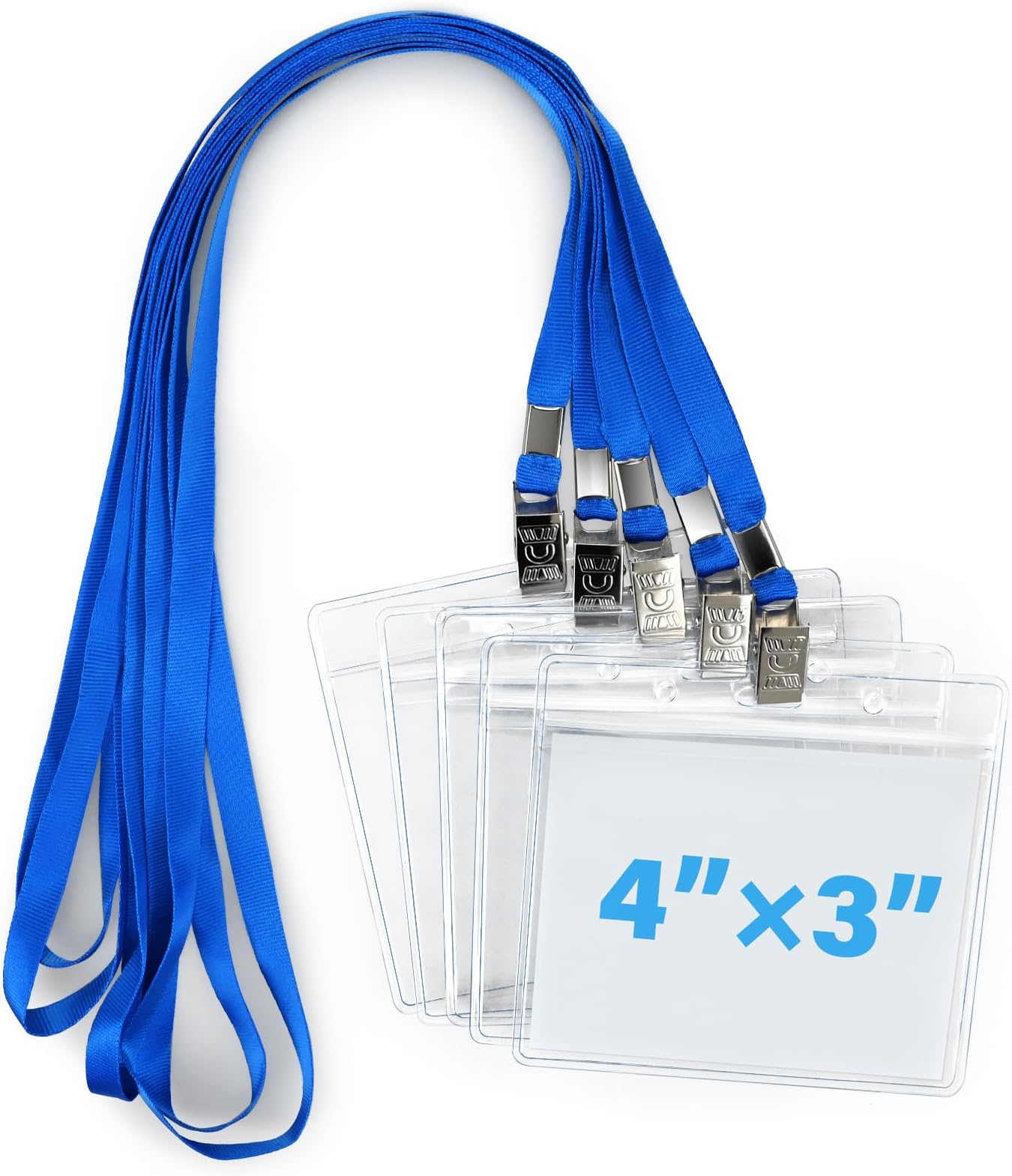 Amazon.com : 50 Pack Clear Plastic Horizontal Name Tag Badge Holder 4×3 ...