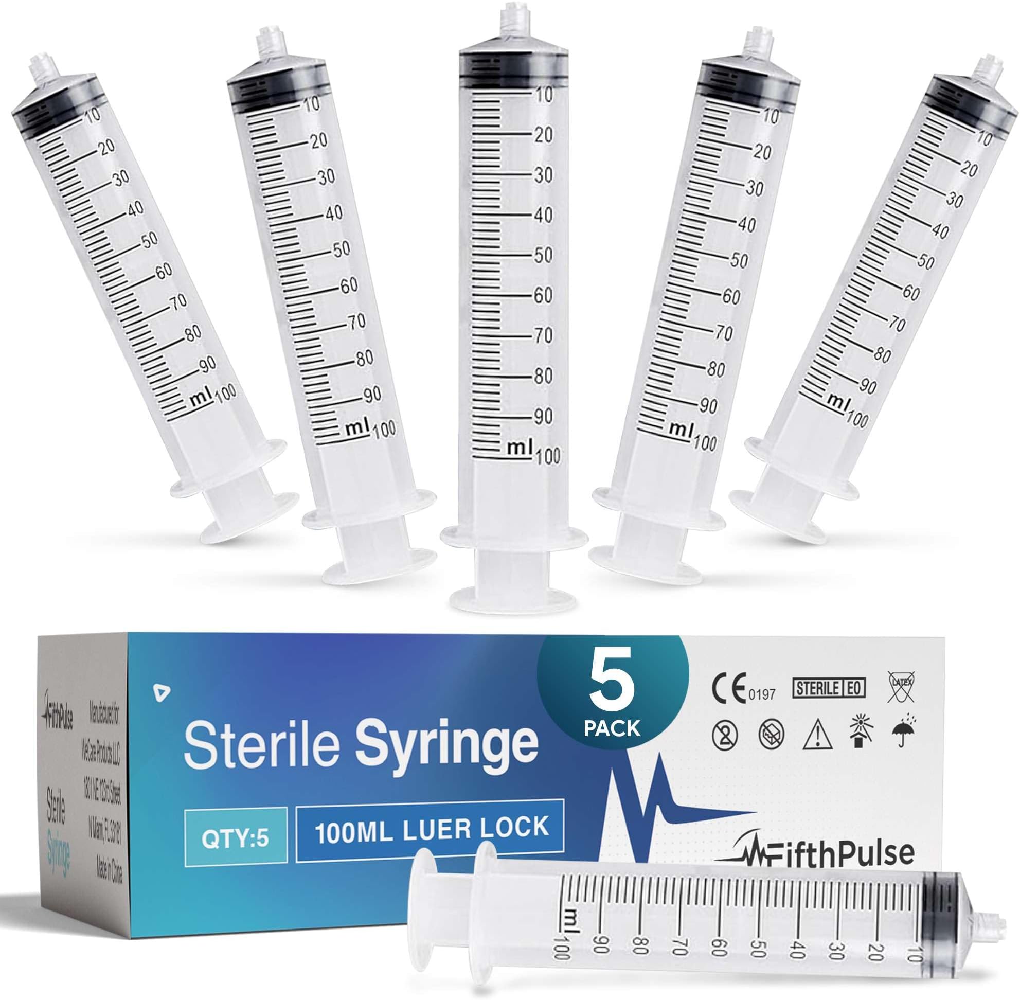 Amazon.com: 50 ml Syringe without Needle - 5 Pack of Individually ...