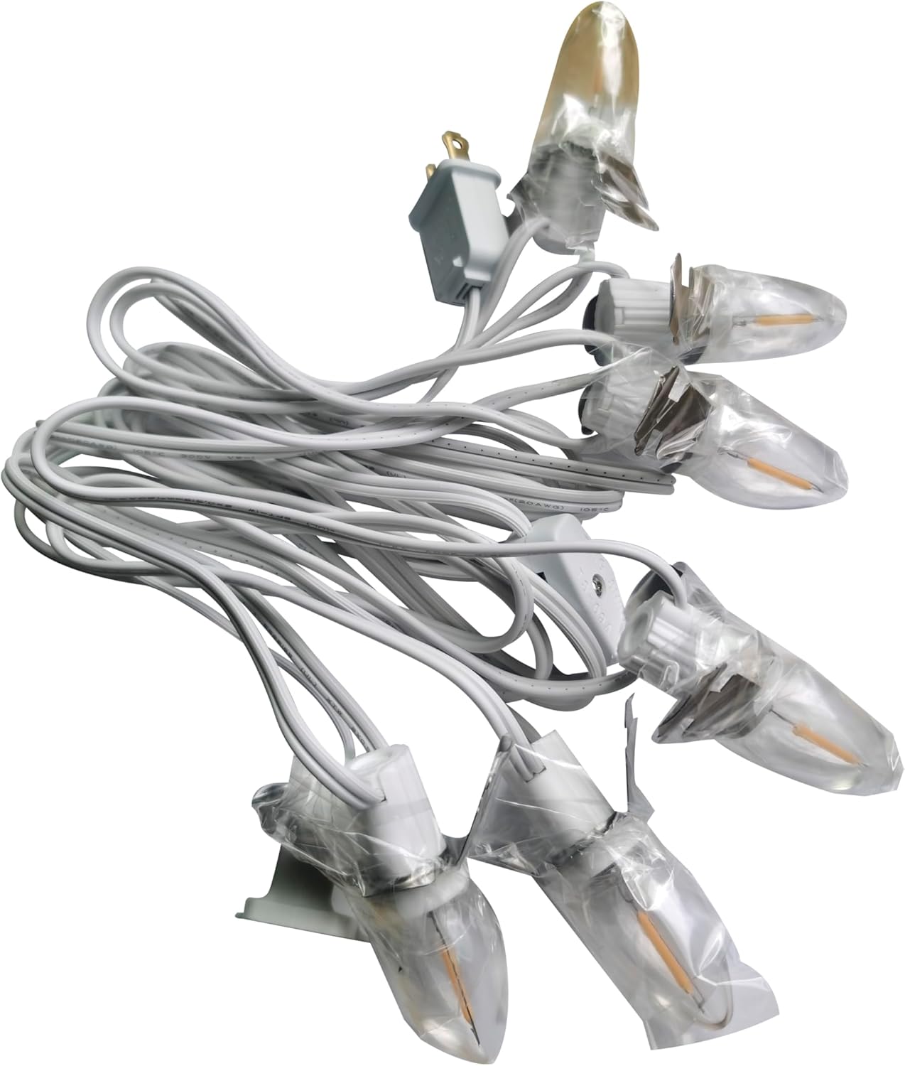 Amazon.com: six Light Bulbs light cord for christmas village C7 ...