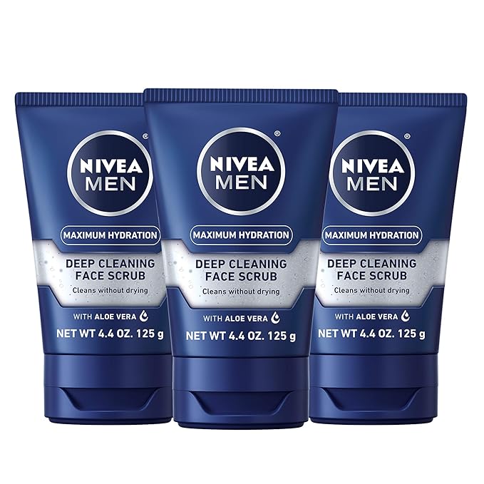 Amazon.com: NIVEA MEN Maximum Hydration Deep Cleaning Face Scrub with ...