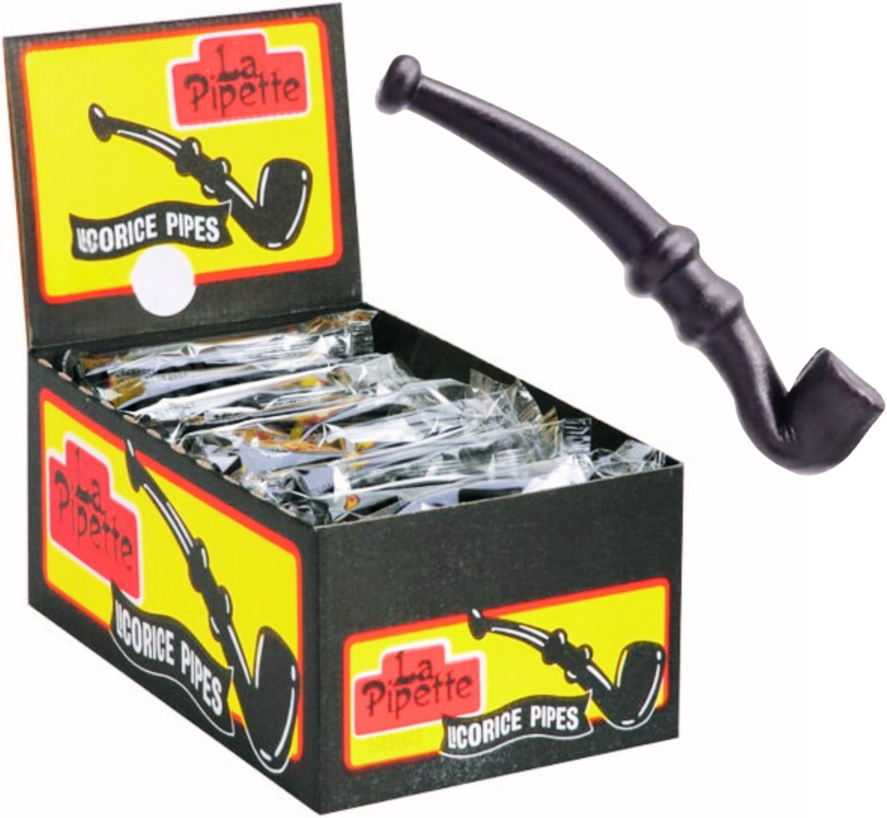 Amazon.com : La Pipette Black Licorice Pipes – Classic Black Licorice ...