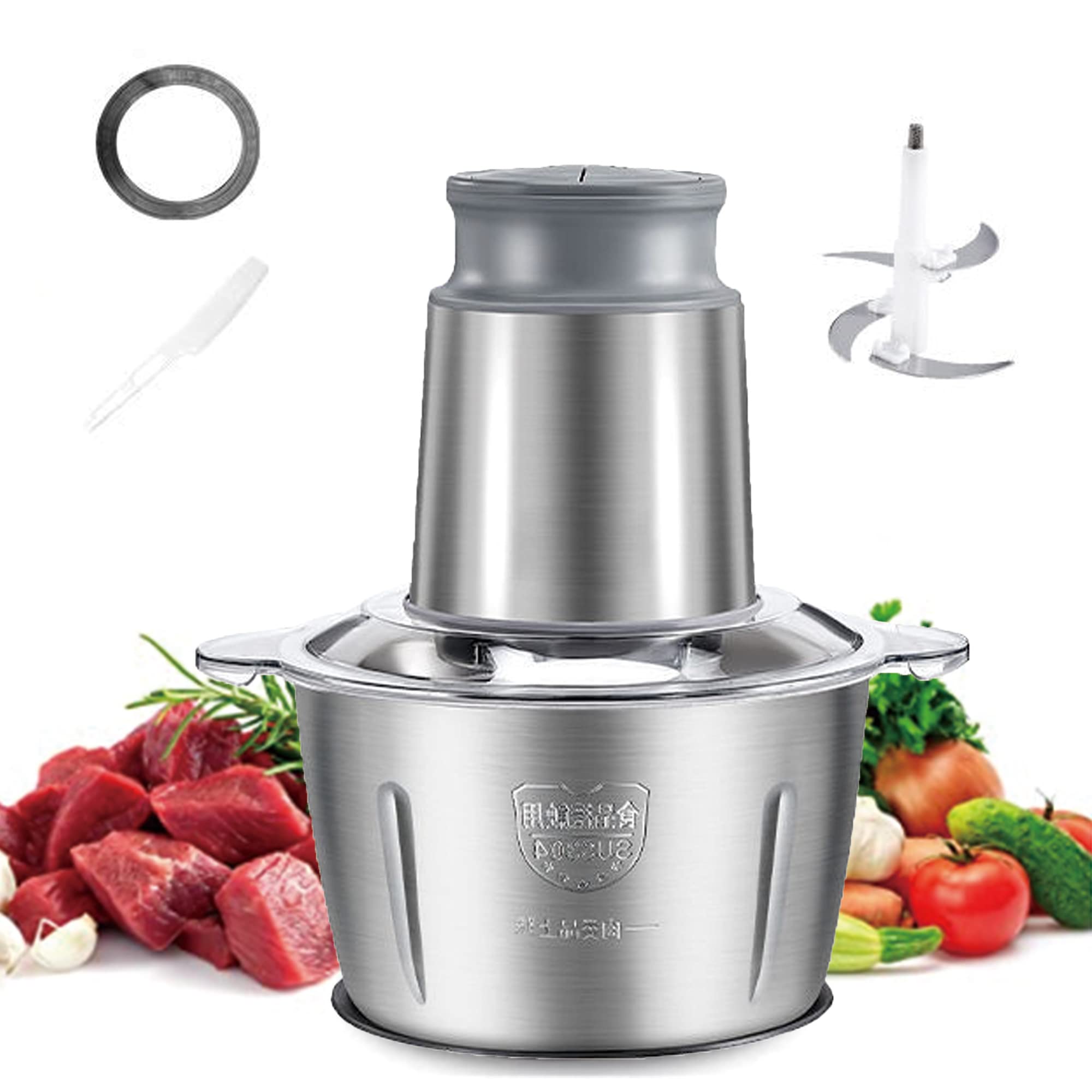 Electric Food Processor, Electric Meat Grinder,Mini Chopper, 2L Food ...
