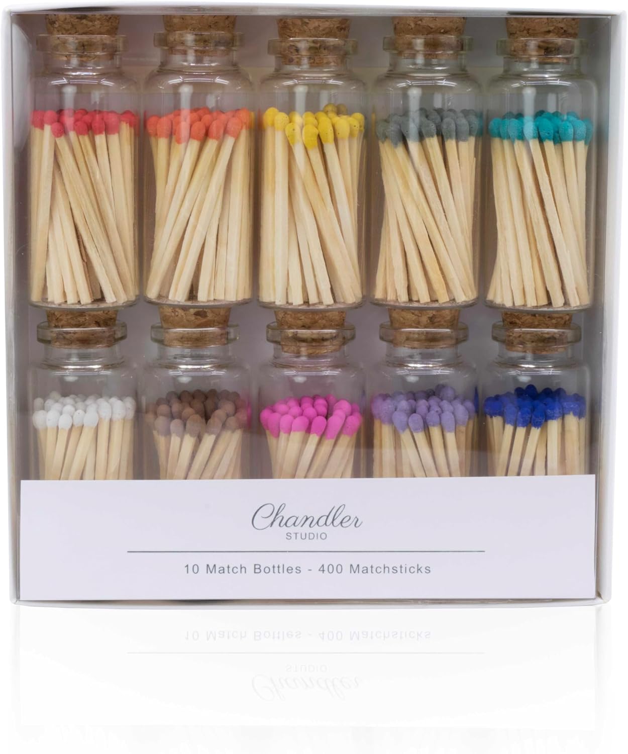Amazon.com: Chandler Studio Colorful Small Match Bottles - Cork Closure ...