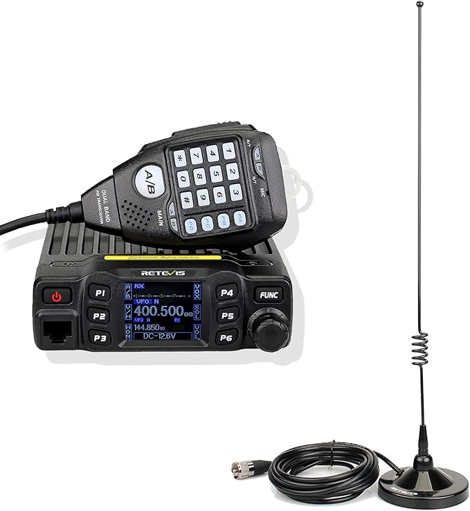 Retevis RT95 Ham Radio Transceiver with Dual Band Antenna, Mini Mobile ...