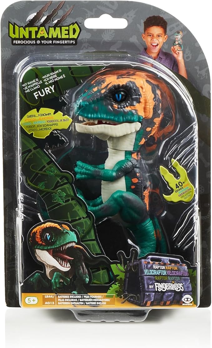 Amazon.com: Untamed Raptor by Fingerlings - Fury (Blue) - Interactive ...
