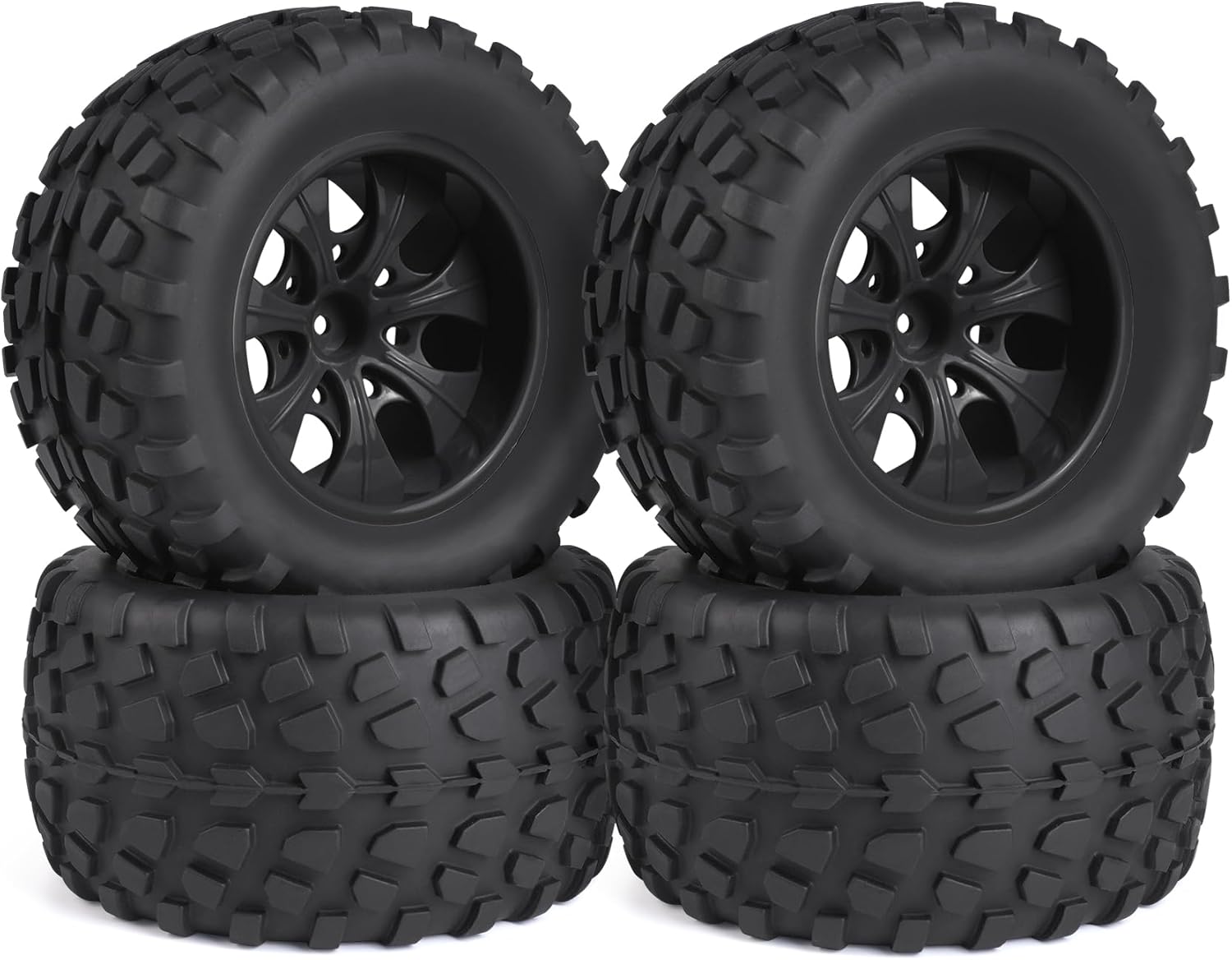 Amazon.com: Hosim 70 * 125 mm RC Tires, All Terrain Soft Tire Mounted ...