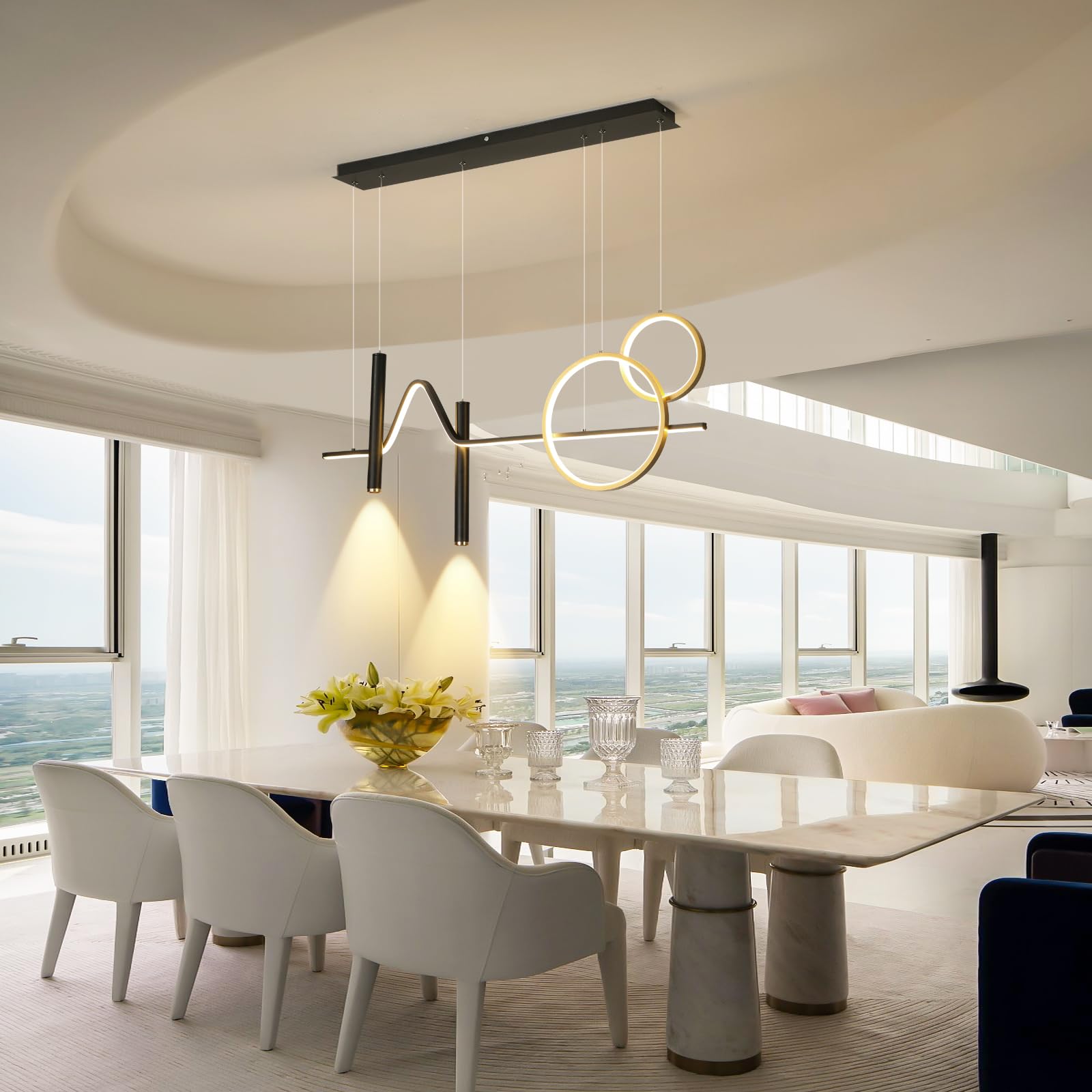 Siittoo Modern LED Pendant Light, Dimmable Creative LED Chandelier ...