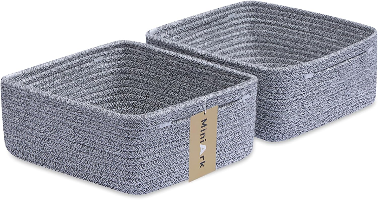 Amazon.com : MiniArk Small Square Shallow Baskets for Organizing, 9.7x9 ...