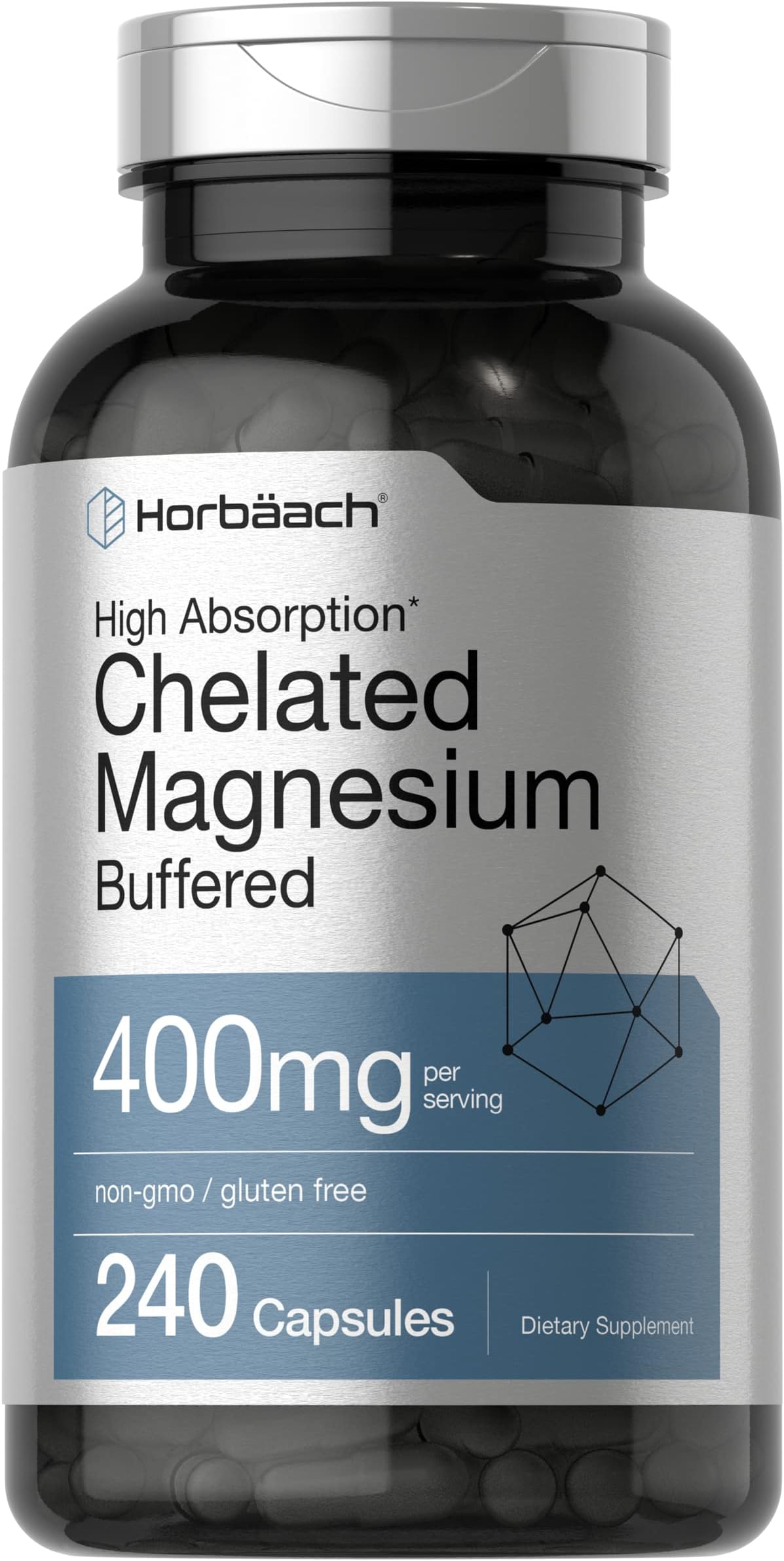 Amazon.com: Chelated Magnesium | 400mg | 240 Capsules | Non-GMO ...
