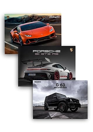 Supercar Posters (Set of 3) Inspiring Dream Car Posters | A3 Size (42 x ...