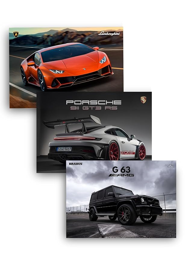 Supercar Posters (Set of 3) Inspiring Dream Car Posters | A3 Size (42 x ...