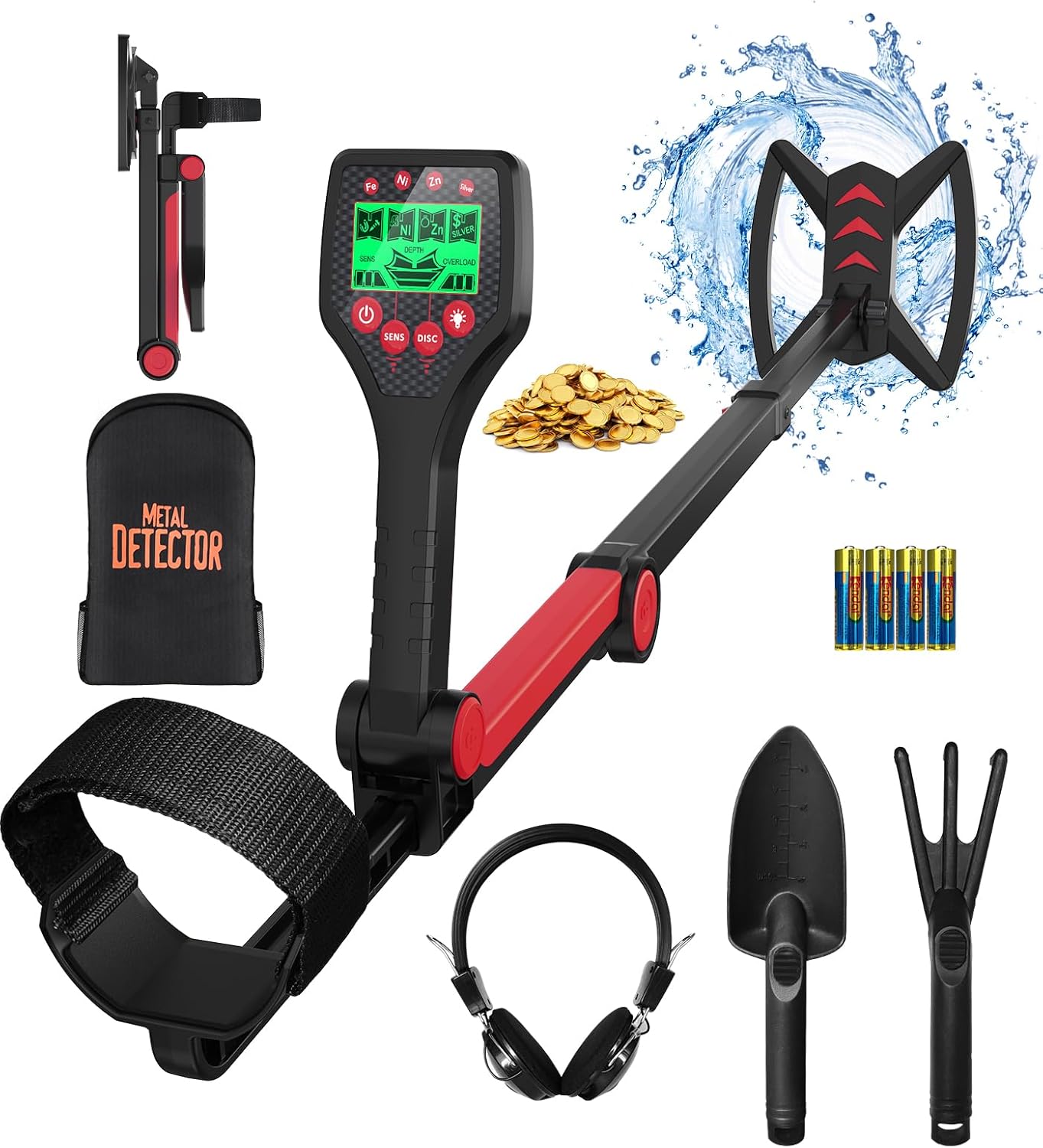 Amazon.com : DetectTrek Foldable Metal Detector for Adults & Kids ...
