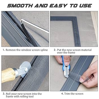 Window Screen Screen Repair Kit For Windows & Doors - 36x84 Fiberglass ...