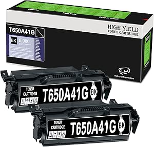 Amazon.com: SLIKIA T650 (T650A41G) Black Toner Cartridge, Compatible 2 ...
