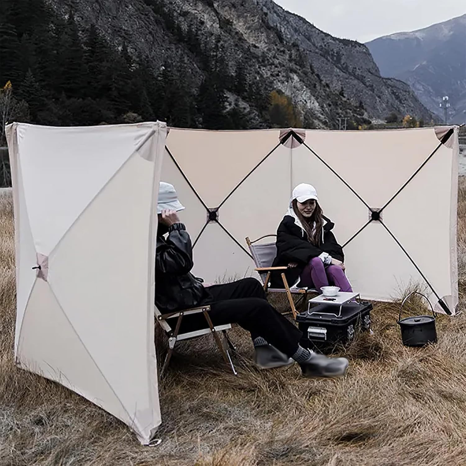 COYEUX Camping Windbreaks Windscreen, 560 * 140cm Beach Wind Blocker ...