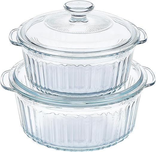 Amazon.com: M MCIRCO 4-Piece Glass Casserole Baking Dish, Set of 2 ...