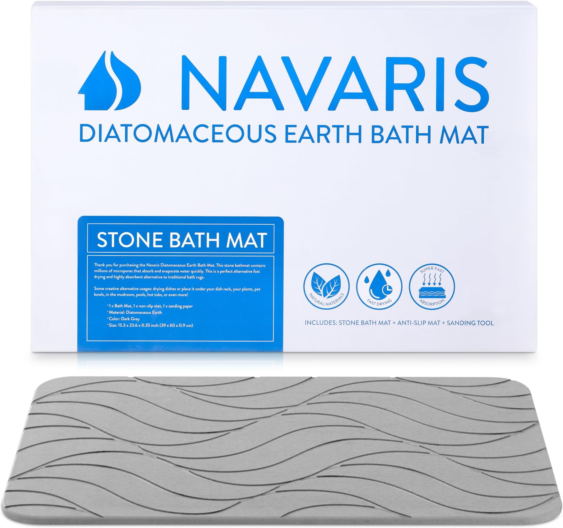 Amazon.de: ShinePick badematte Stein,Diatomite Stone Bath Mat,Kieselgur ...