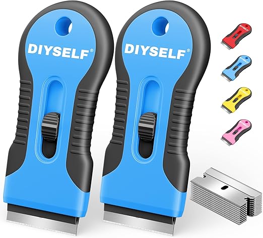Amazon.com: DIYSELF 2 Pack Razor Blade Scraper with 10 PCS Replacement ...