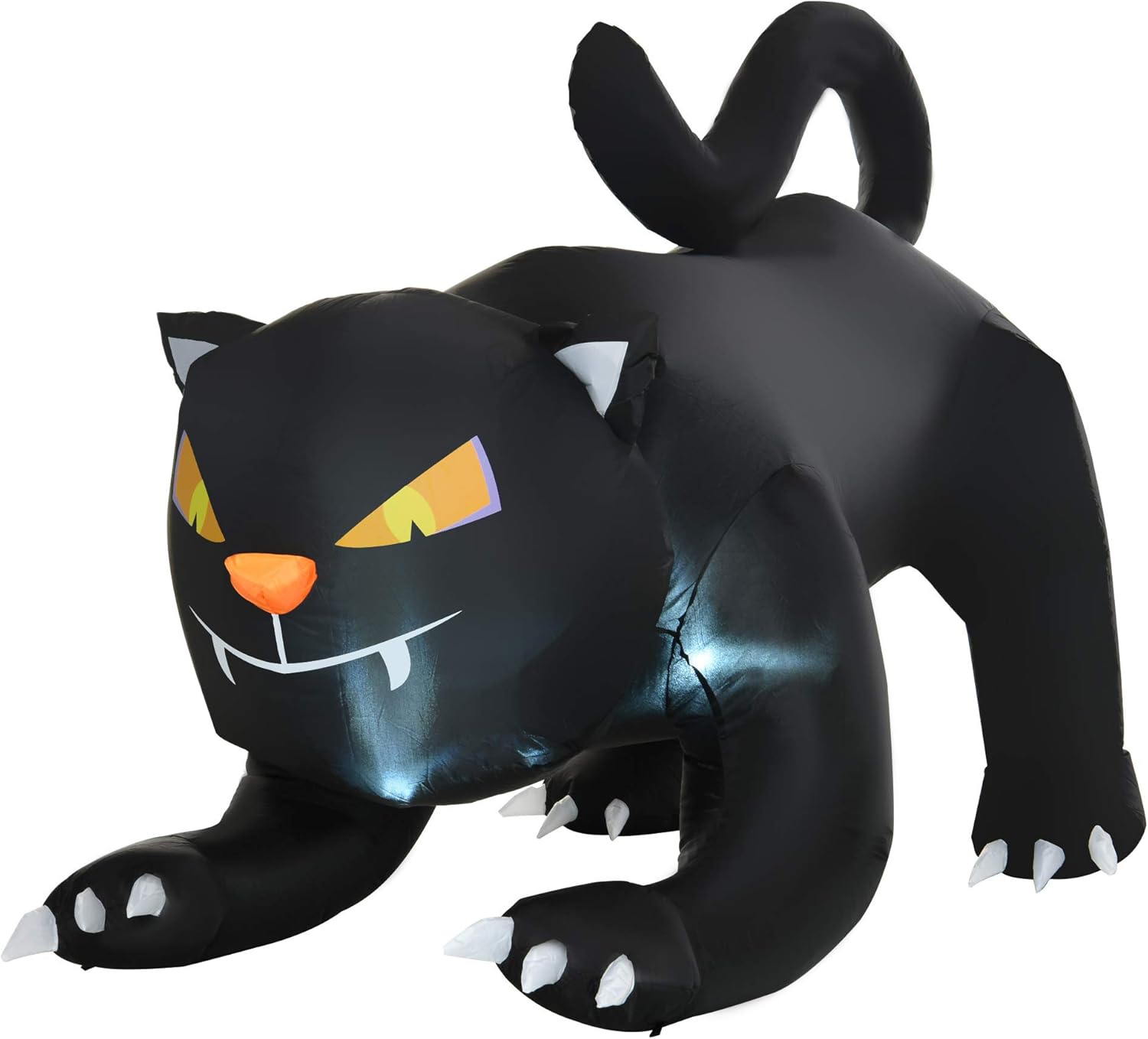 HOMCOM 4Ft Tall Halloween Inflatable Black Cat Airblown Outdoor Yard ...
