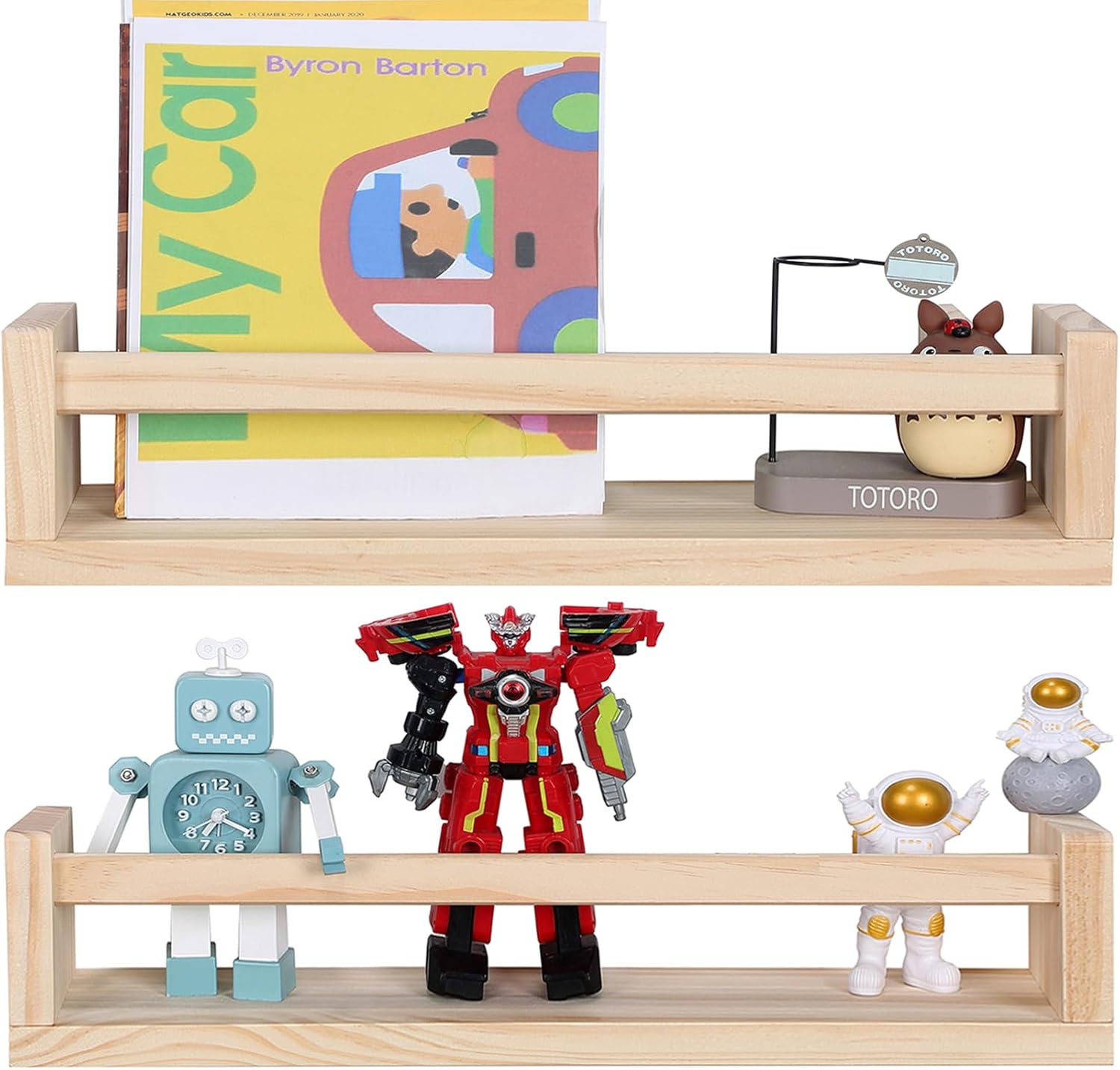 Amazon.com: DUICIRX Nursery Room Shelves Set of 2, Wood Floating Book ...