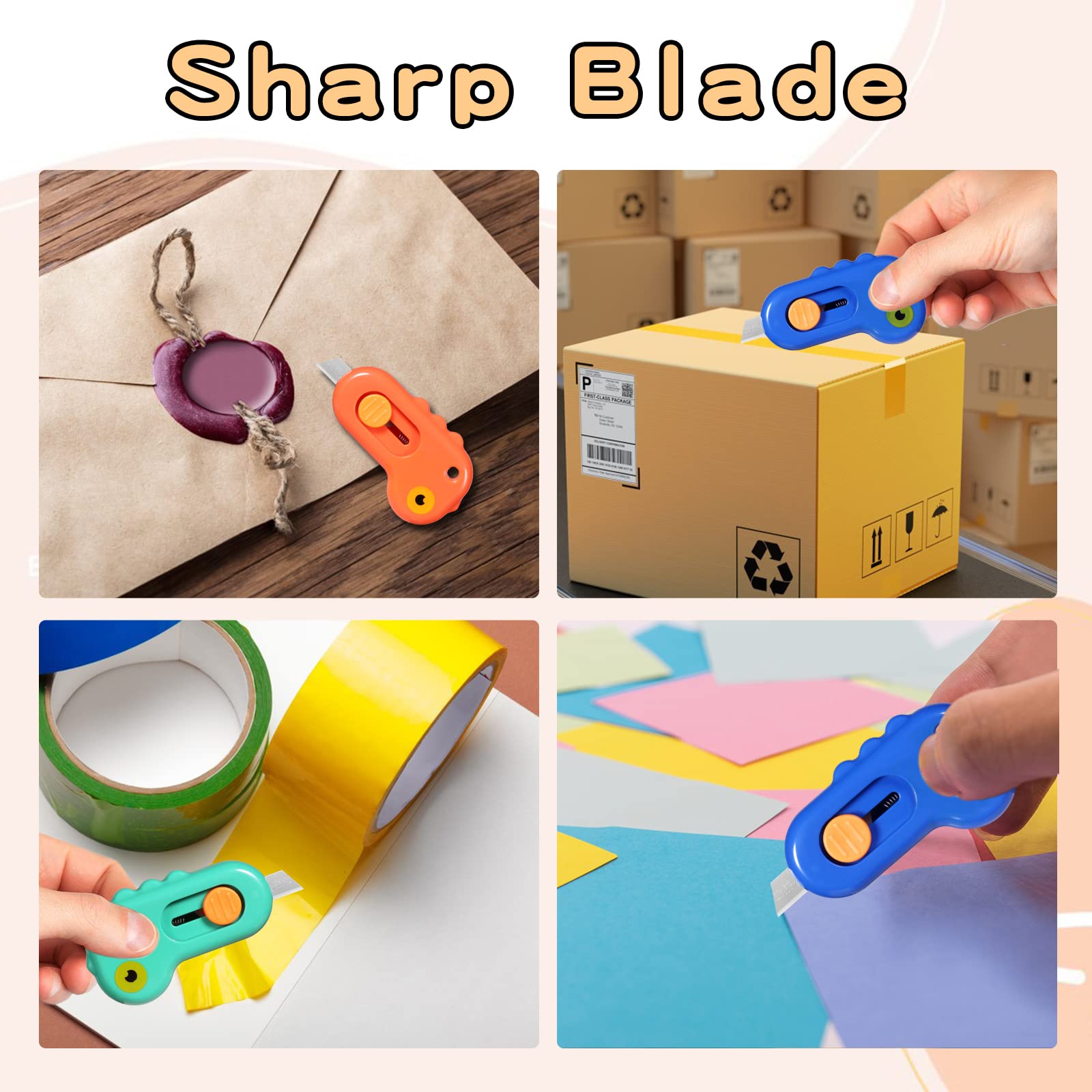 Snapklik.com : Vickay 6 Pieces Mini Box Cutter Retractable Utility ...