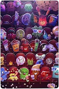 Amazon.com: WKAOP Retro Metal Tin Sign Battle Anime for Bfdi Wall Decor ...