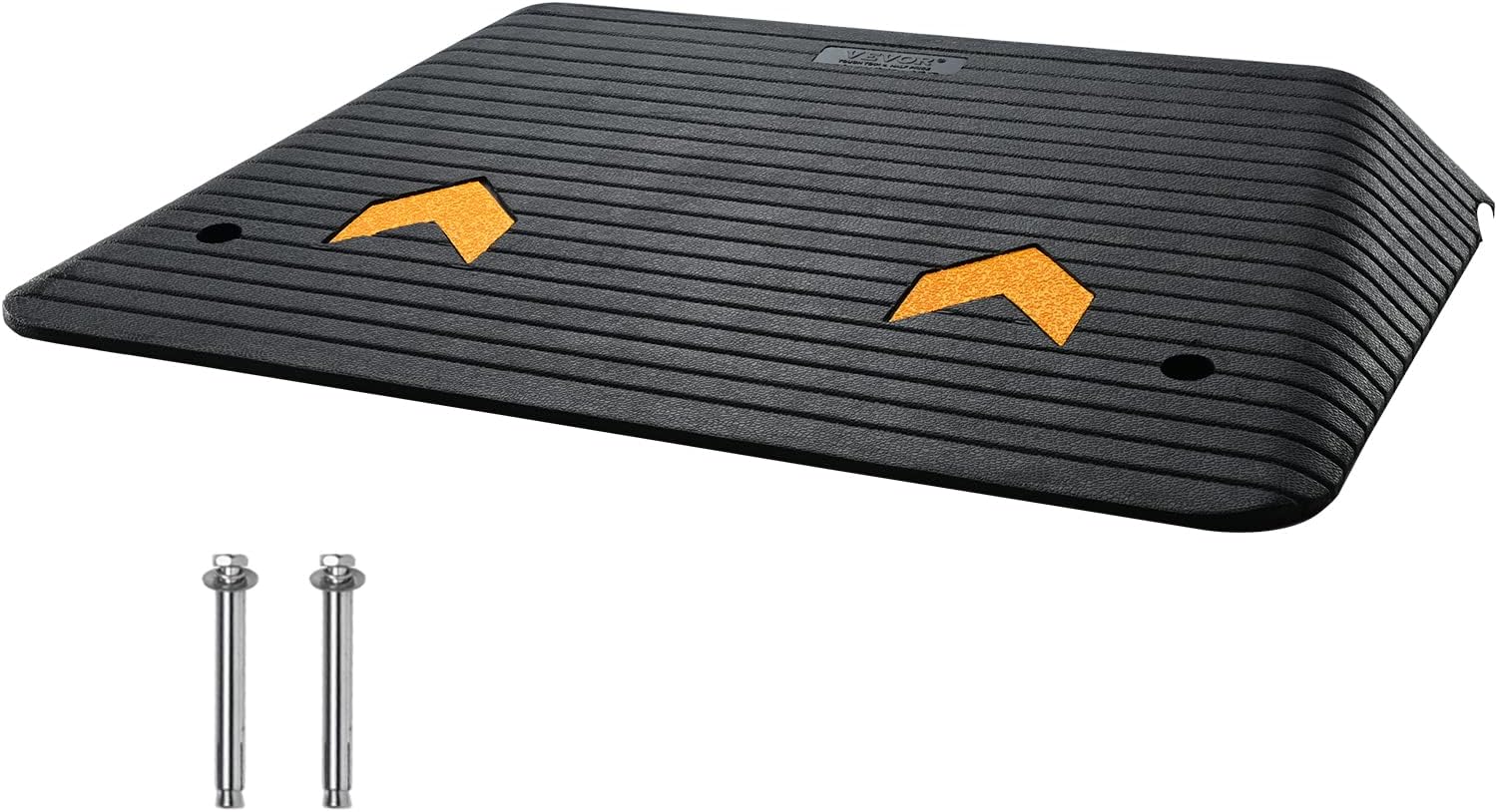 VEVOR Rubber Threshold Ramp, 4" Rise Doorway Ramp, 1 Pack with Channel ...
