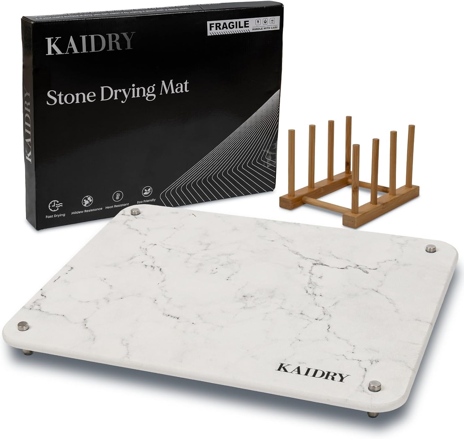 Amazon.com: KAIDRY Stone Drying Mat for Kitchen Counter, Dish Drying ...