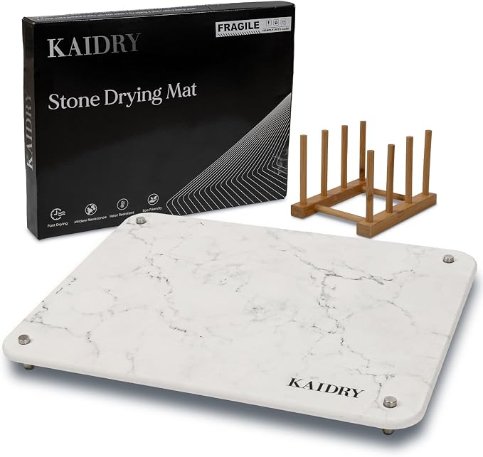Amazon.com: KAIDRY Stone Drying Mat for Kitchen Counter, Dish Drying ...