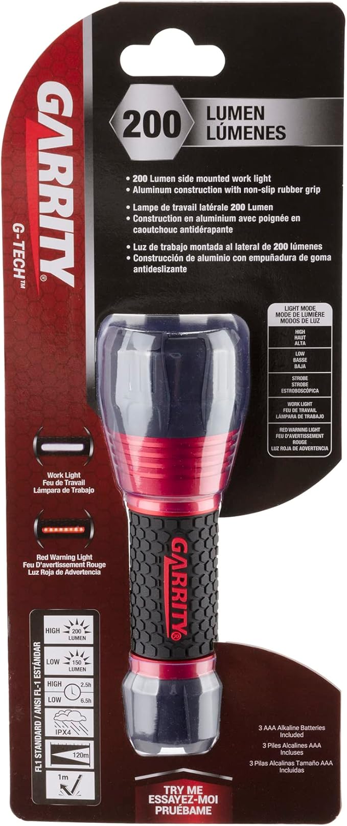 Amazon.com: Garrity GA8101 Garrity 200lm G-Tech Flashlight, Red : Tools ...