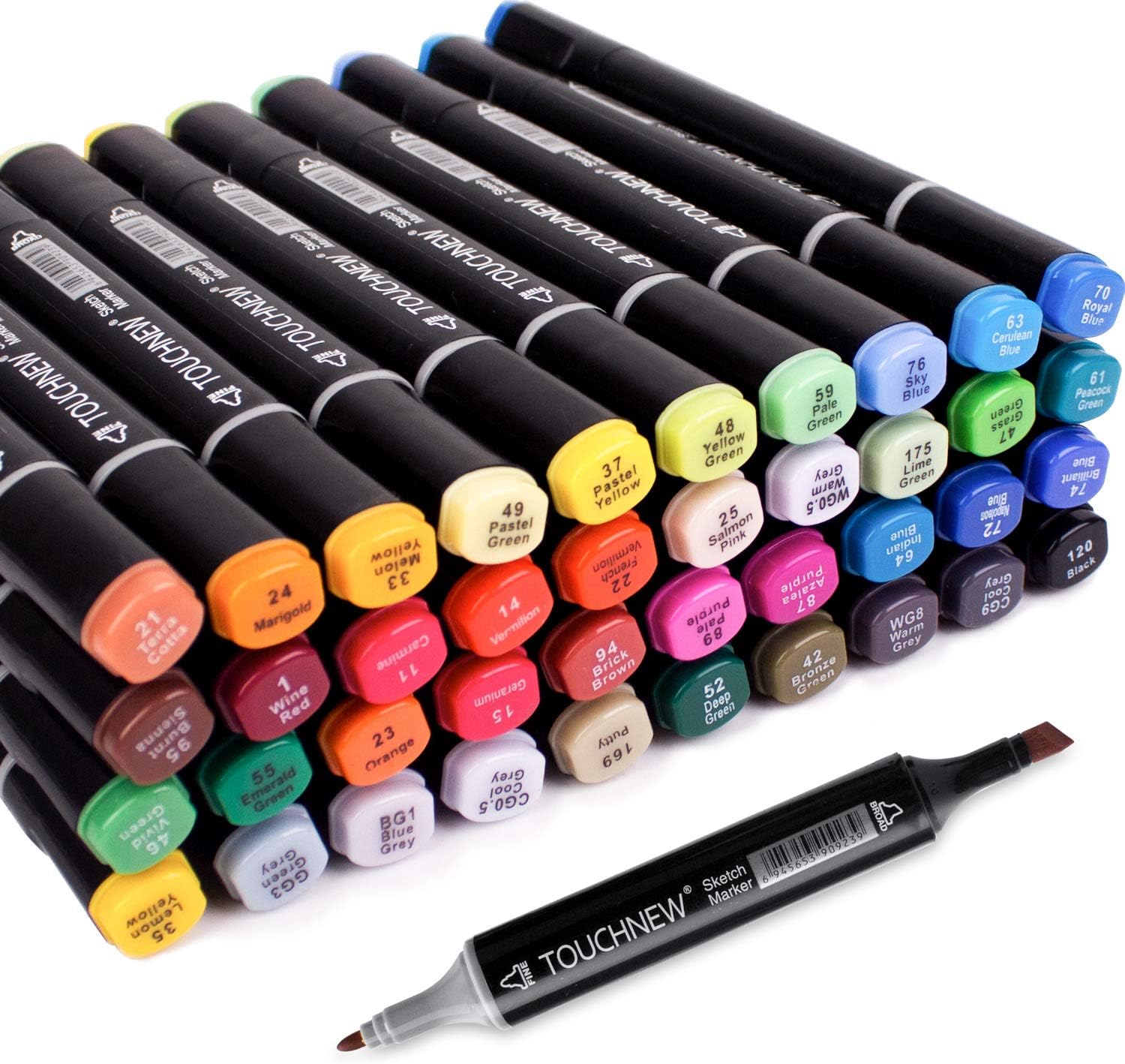 40 Art Colouring Pens, Coloured Marker Pen Blending Touchnew Permanent ...