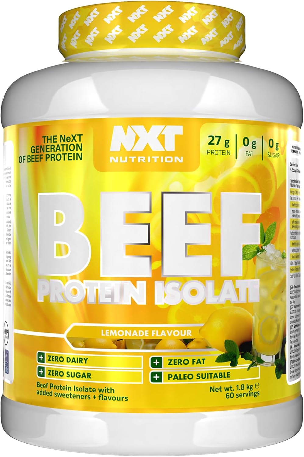 NXT Nutrition Beef Protein Isolate Powder - Protein Powder High in ...