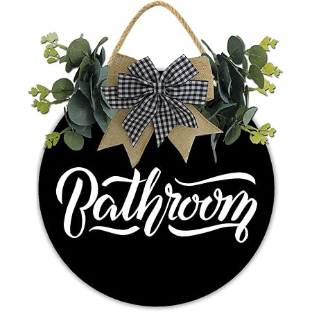 Amazon.com: Sokomurg Bathroom Signs for Front Door Farmhouse ，Rustic ...