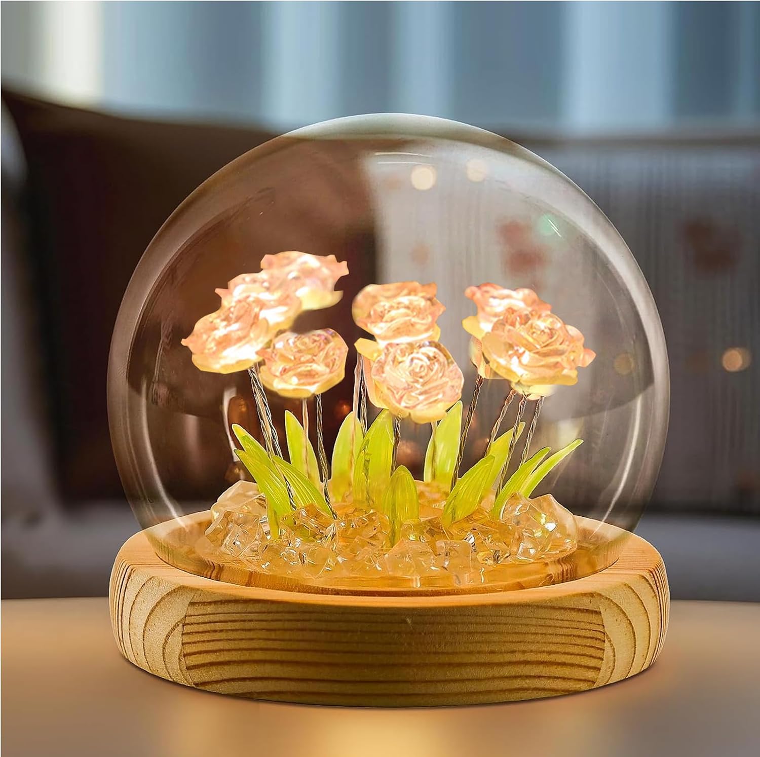 DNIEBW Light Up Rose in A Glass Dome - Valentines Day Gifts for Her ...